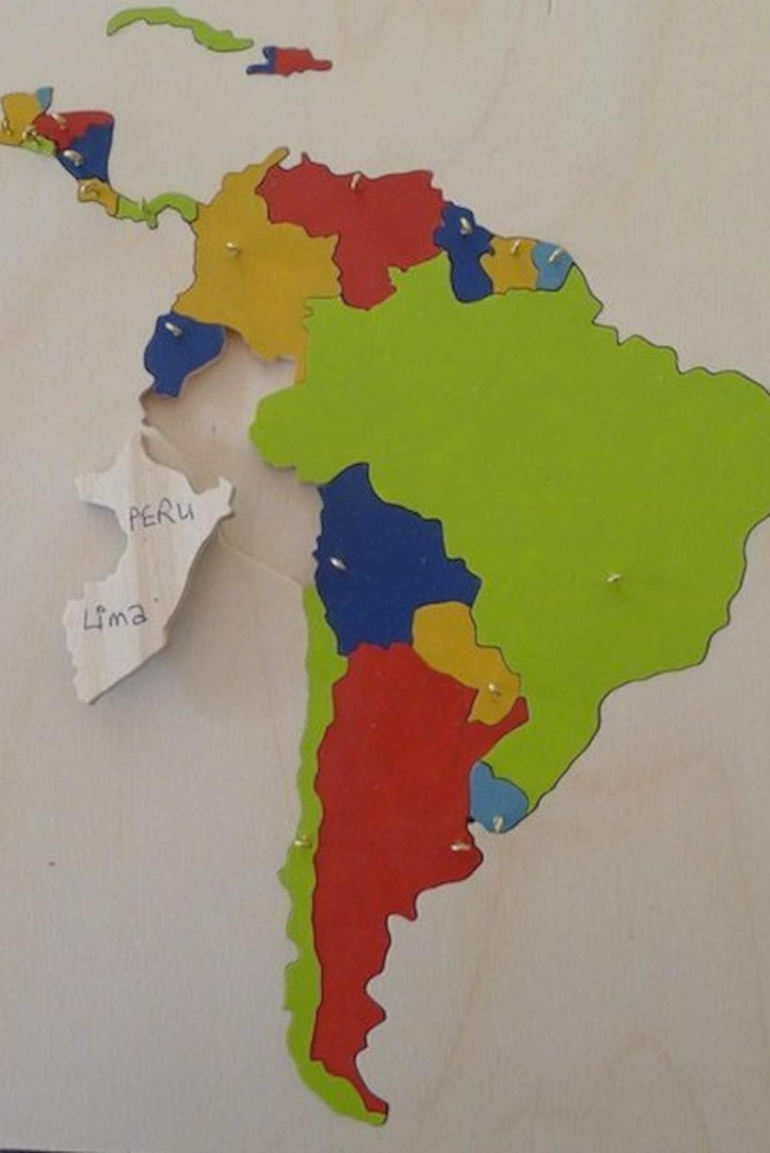 South America: Wooden Puzzle Map - Etsy
