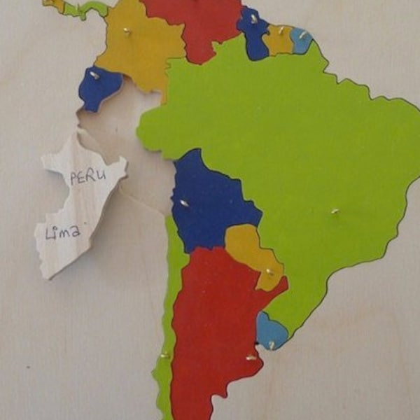 Puzzle Map of South America - Etsy