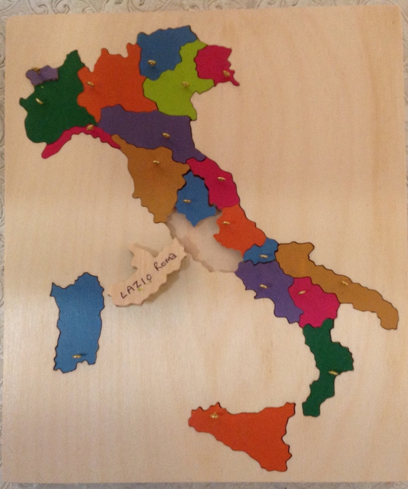 Regions of Italy: Wooden Puzzle Map - Etsy