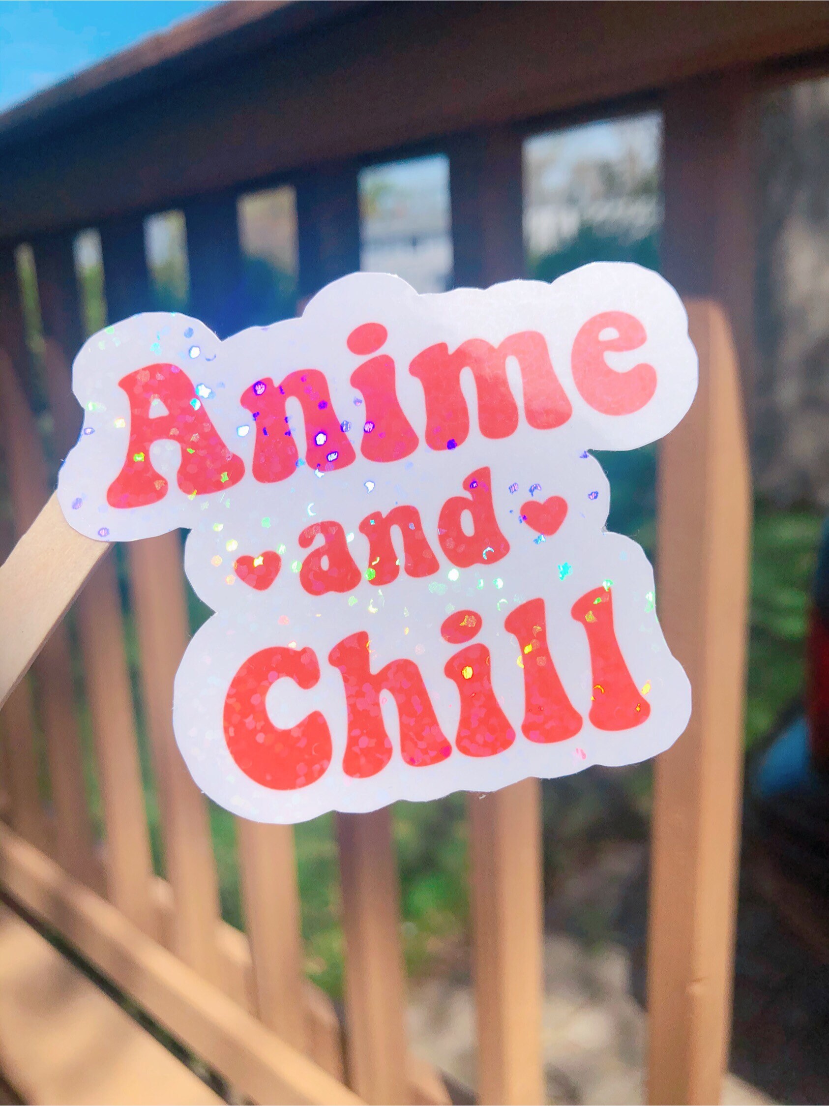 Anime and chill sticker anime stickers kawaii stickers | Etsy