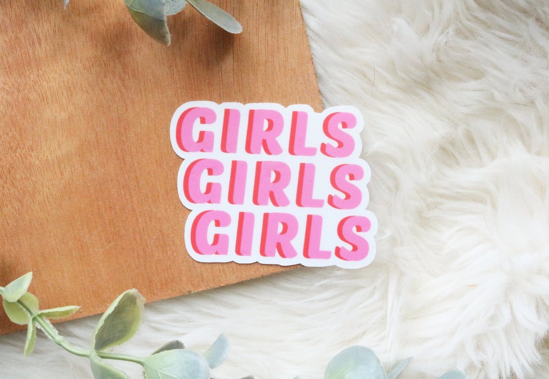 Girls Girls Girls Kawaii Stickers, Women's Rights Sticker, Laptop ...