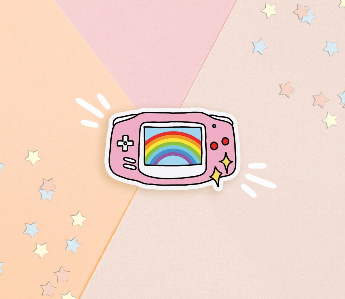 Rainbow Gameboy Kawaii Stickers Cute Stickers Game Boy - Etsy