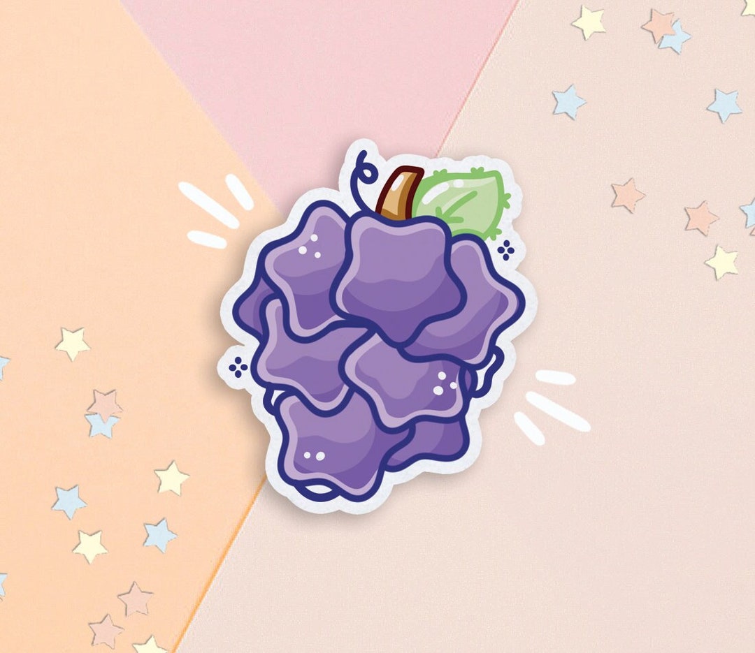 Grape Vine Stars Kawaii Food Stickers, Cute Stickers, Fruit Stickers ...