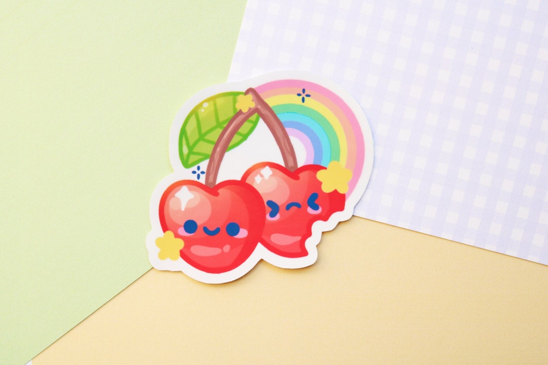 Cherry Cuties Kawaii Stickers, Cute Stickers, Fruit Stickers, Funny ...