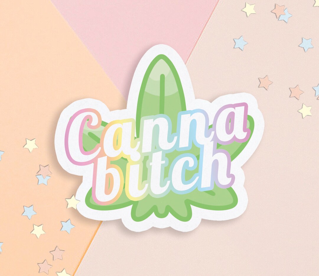 Cannabitch 420 Stickers, Cute Weed Stickers, Pastel Goth Stickers ...