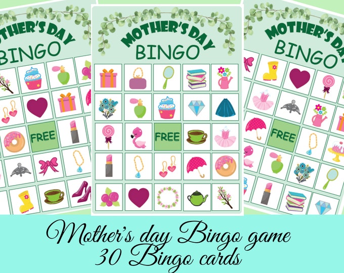 Mother's Day BINGO Game, Mothers Day BINGO Cards, Printable Game, Bingo ...