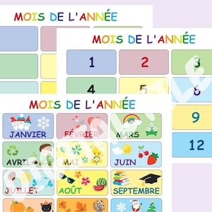 French Kids Calendar 2024, Printable Morning Board, Perpetual Calendar ...