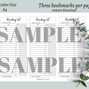 Printable Bookmark, Reading Log Tracker With TBR List, Reading Journal ...