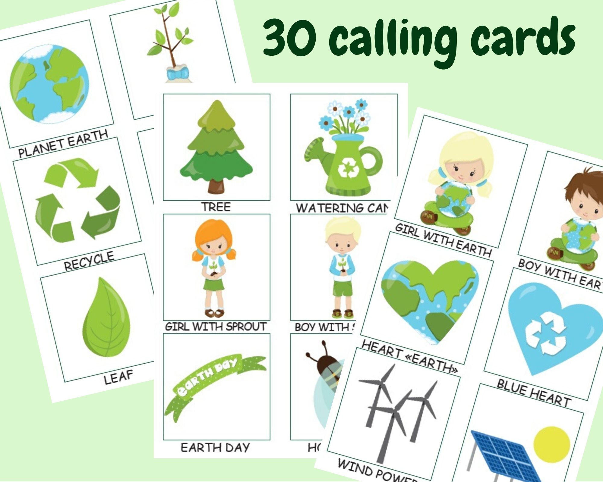 Earth Day BINGO Game Ecology Bingo Cards Eco Printable Game - Etsy