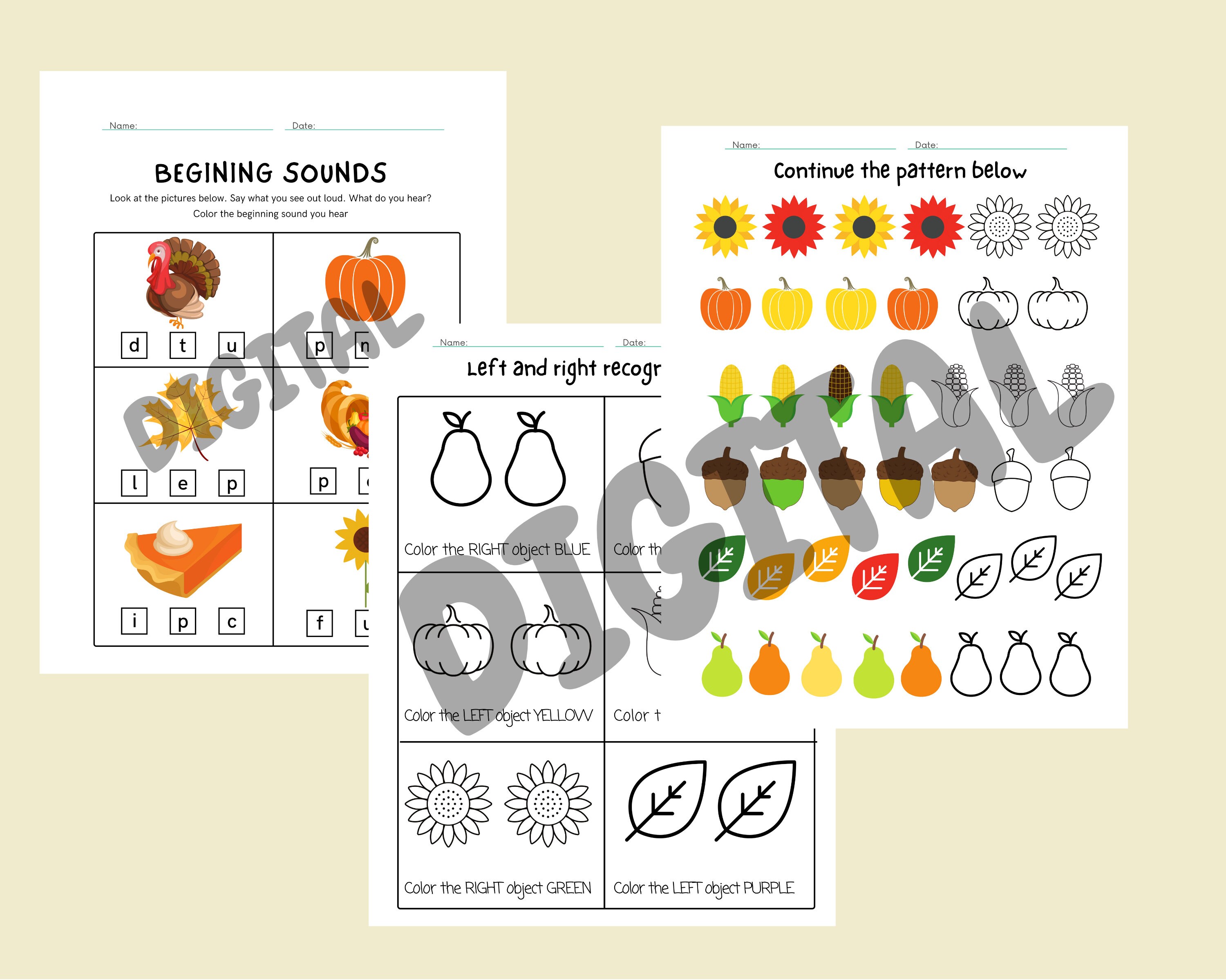 Thanksgiving Day Worksheets Bundle for Kids Fall Busy Book - Etsy