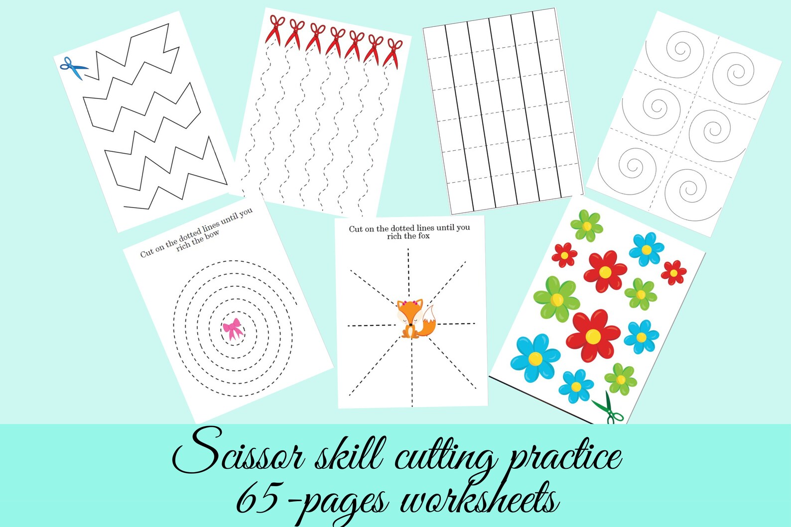 Scissor Skill Cutting Practice Pages, Scissor Activities, Preschool ...