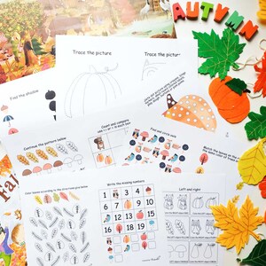 Fall Worksheets for Kids, Autumn Preschool and Kindergarten Worksheets ...