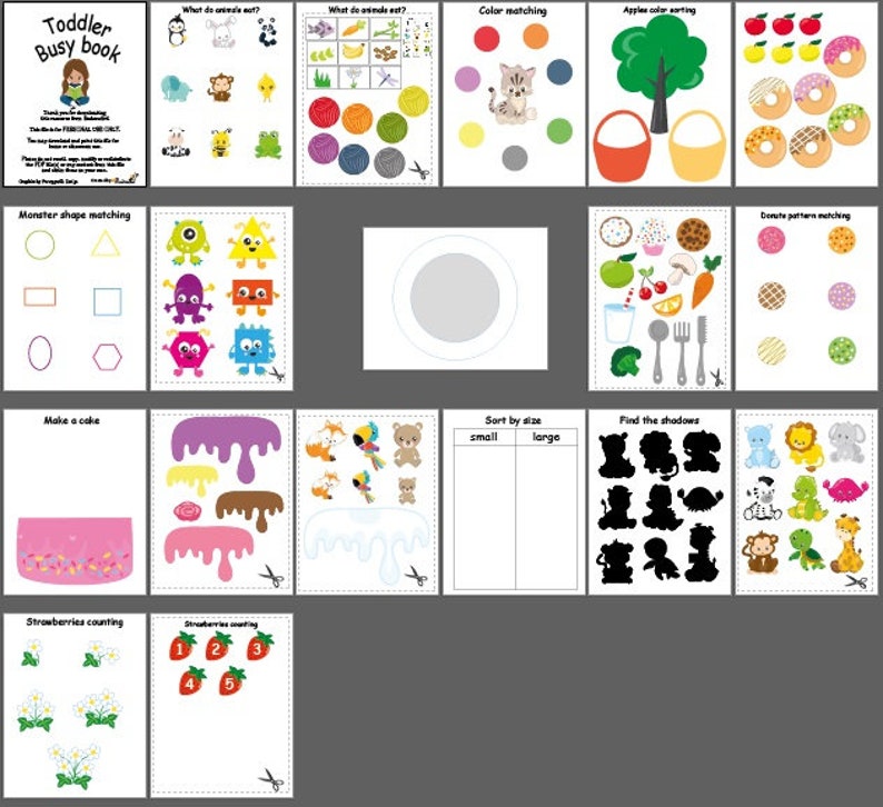 Activity Book Toddler Toddler Busy Book Printable Learning - Etsy Canada