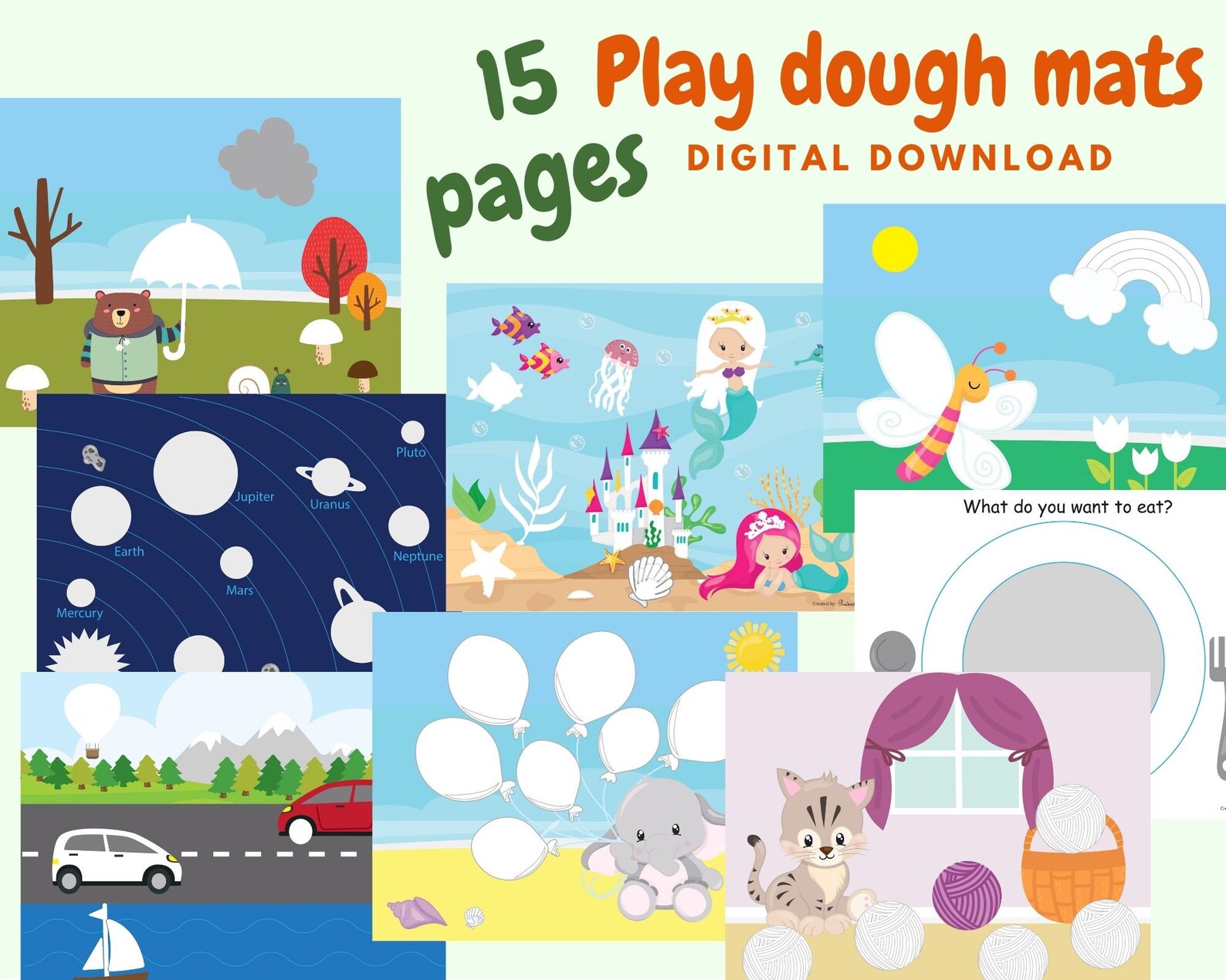 Printable Play Dough Mats for Kids Playdough Activity Mats - Etsy Canada