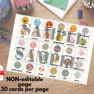 Editable Emotion Cards, Emotion Face Flashcards, Feelings Flash Cards ...