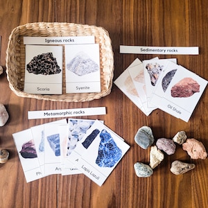 Rock Mini Study, Rock Cycle and Main Groups of Rocks Three Part Cards ...