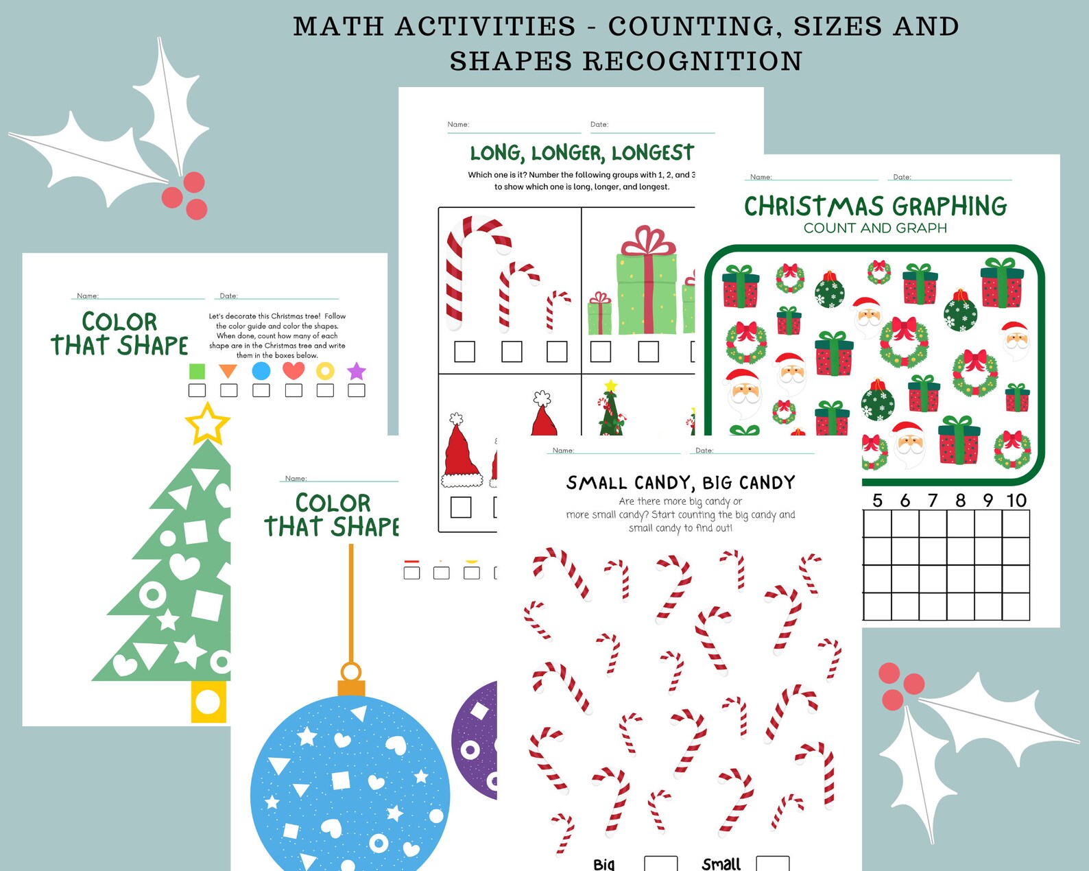 Christmas Preschool Worksheets for Kids Winter Busy Book - Etsy