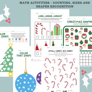 Christmas Preschool Worksheets for Kids, Winter Busy Book, Kindergarten ...