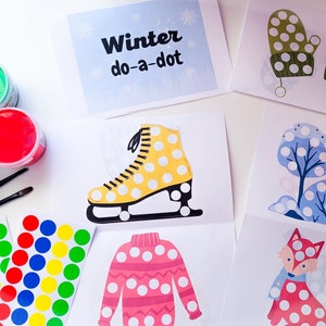 Winter Play Dough Mats, Winter Do a Dot Worksheets for Kids, Winter ...