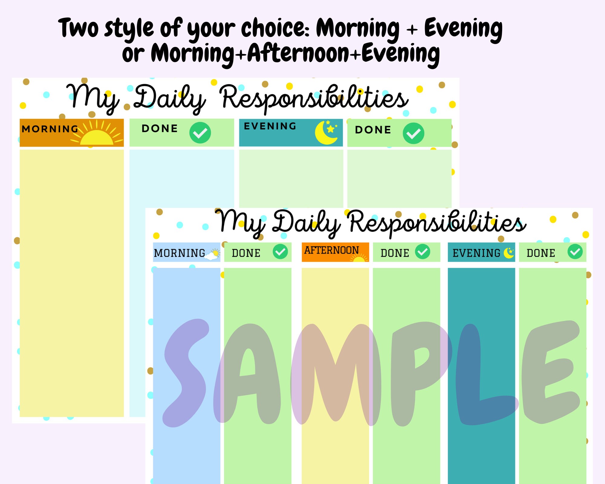 Chore Chart for Kids, Daily Responsibilities Chart, Toddler Routine ...