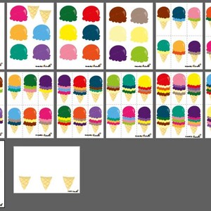 Ice Cream Color Matching Game, Printable Busy Book, Color Learning ...