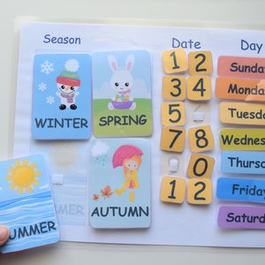 Kids Calendar and Weather Chart as a Montessori Materials or Classroom ...