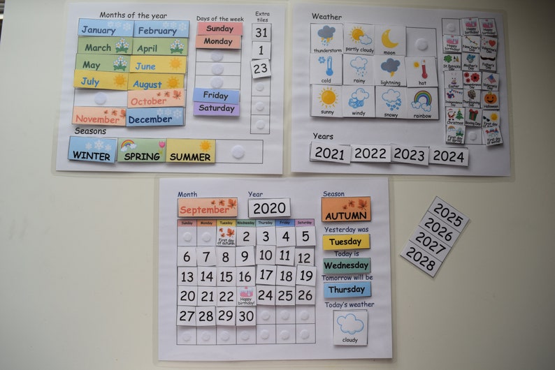 Perpetual Calendar for Kids Daily Calendar for Toddlers - Etsy Canada