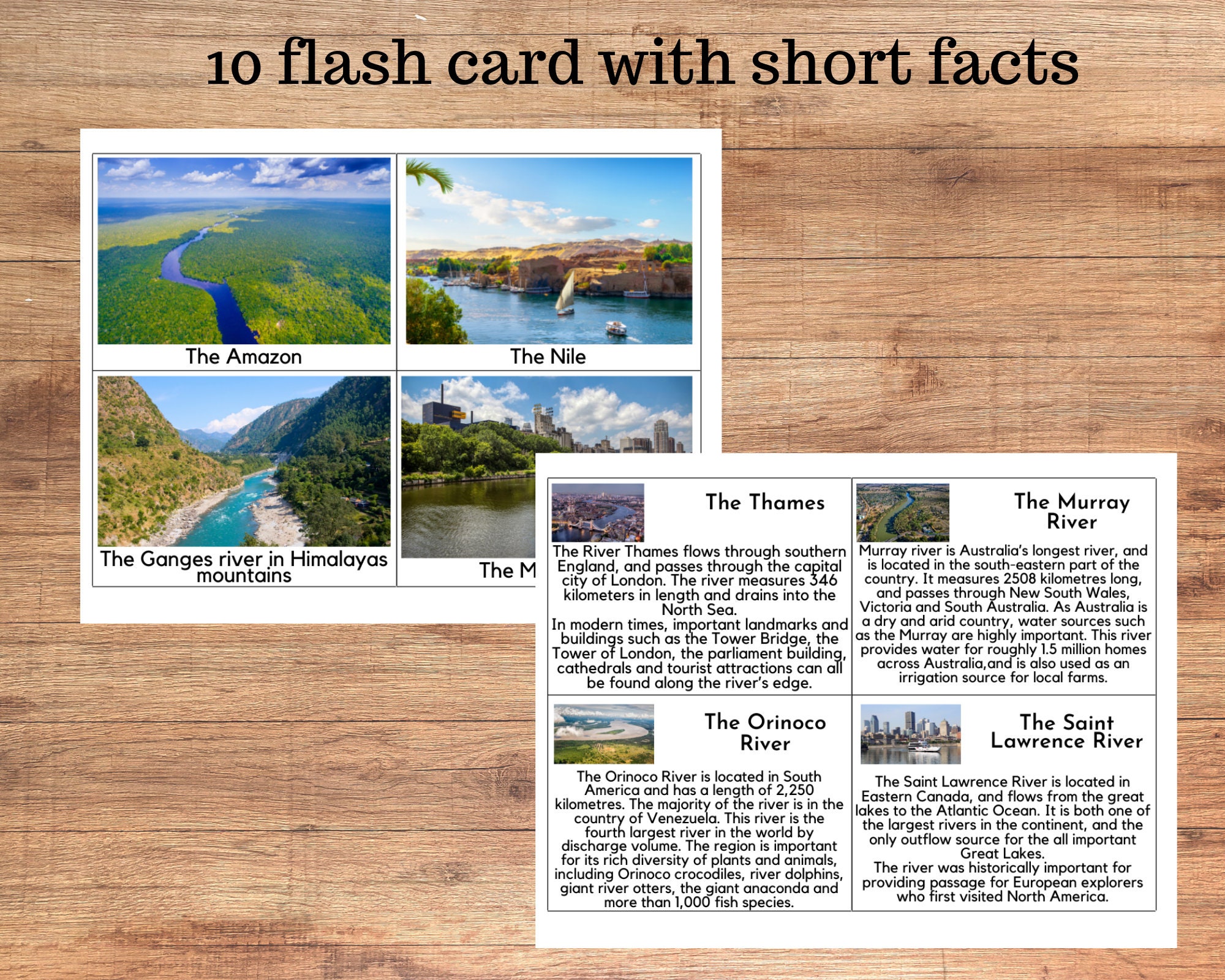 Most Famous Rivers in the World - Three-part Cards, Rivers Mini Study ...
