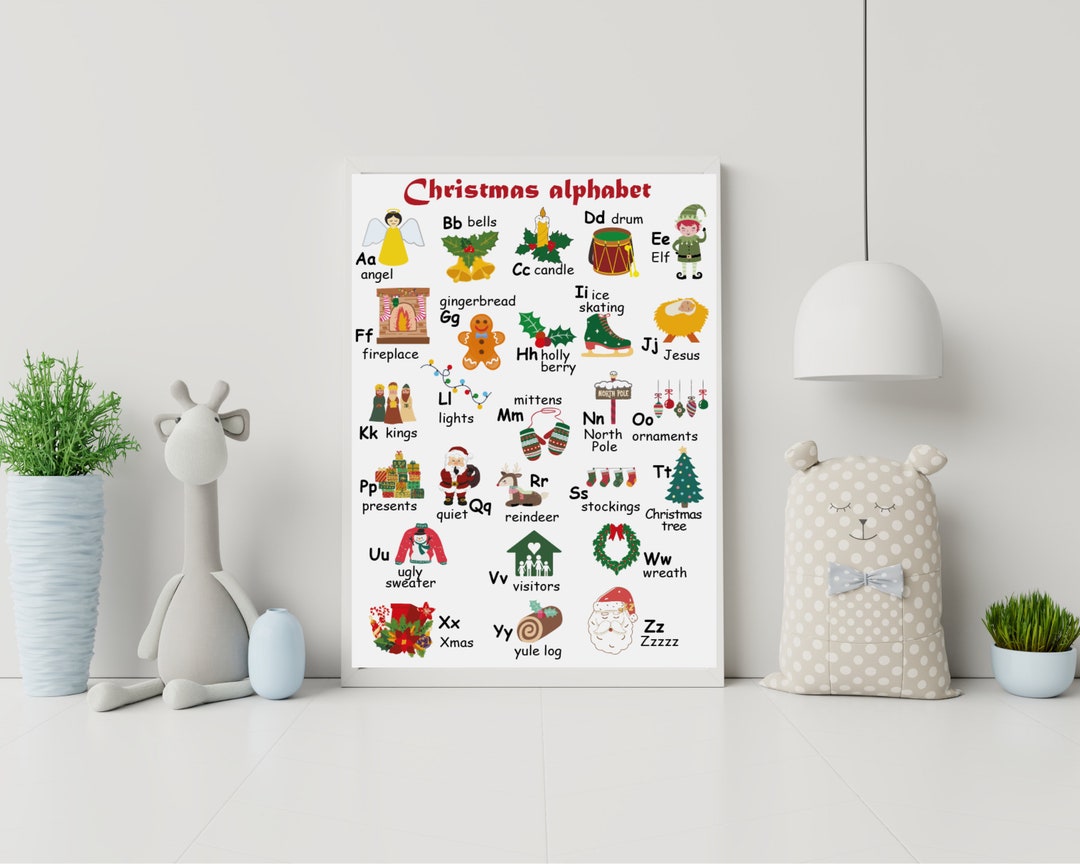 Christmas Alphabet Poster for Classroom or as Kids Room Décor ...