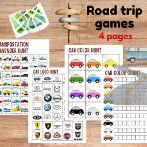 Transportation Scavenger Hunt, Car Logo Hunt, Road Trip Games, Family ...