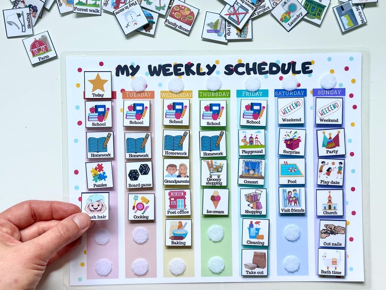 Kids Weekly Planner, Custom Weekly Kids Calendar, Visual Schedule for ...
