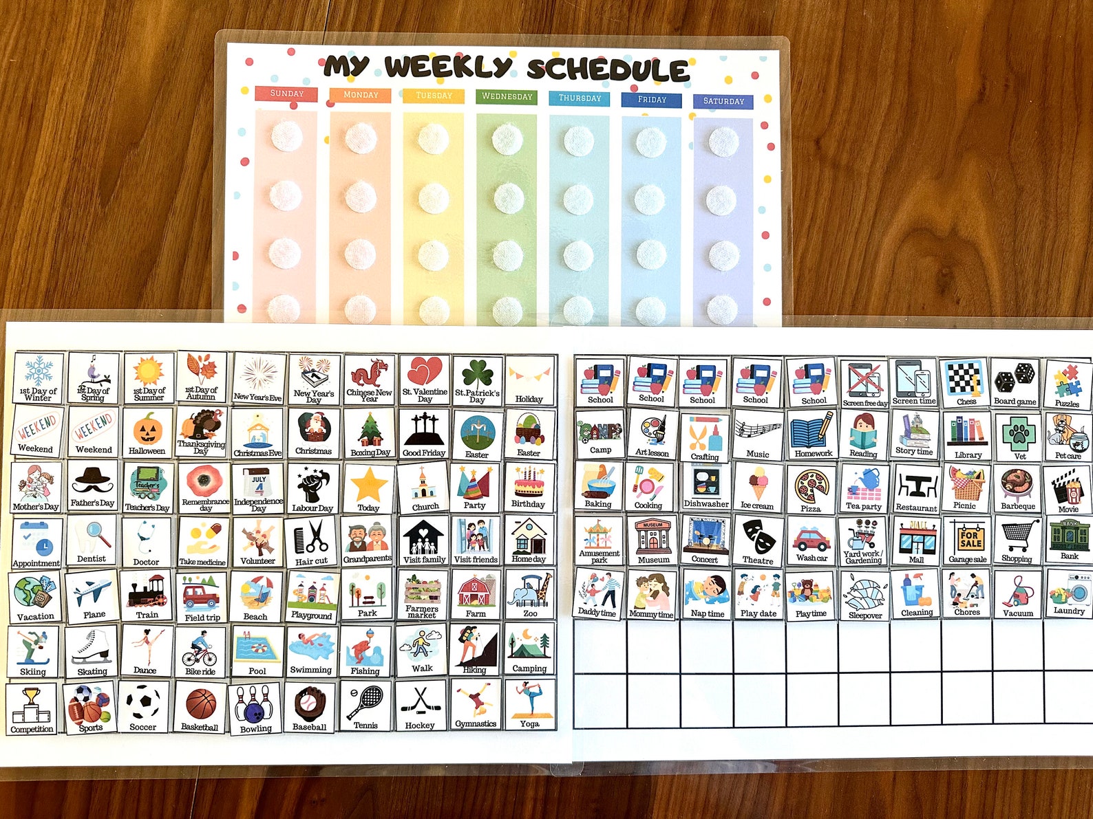 Kids Weekly Planner, Custom Weekly Kids Calendar, Visual Schedule for ...