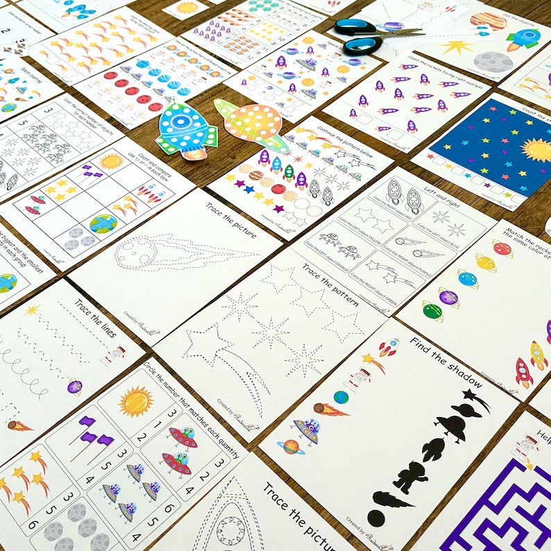 Space Worksheets, Solar System Preschool Printable, Planets Busy Book ...