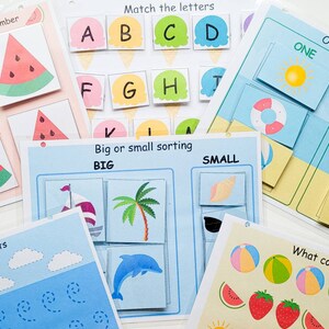 Summer Activity Book, Beach Busy Book Toddler Printable, Learning Book ...