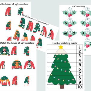 Christmas Busy Book for Toddlers, Winter Printable Busy Binder for Kids ...