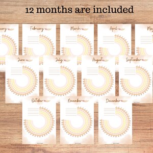 Monthly Circle Habit Tracker Printable Template, Daily Routine Tracking ...