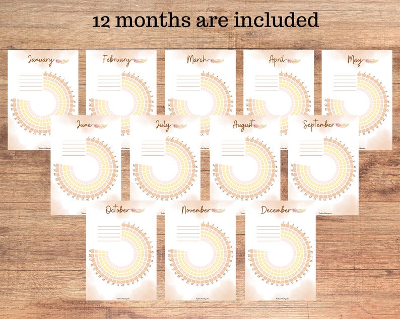 Monthly Circle Habit Tracker Printable Template, Daily Routine Tracking ...