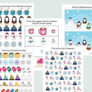 Winter Preschool Worksheets for Kids, Snowman Busy Book Printable ...