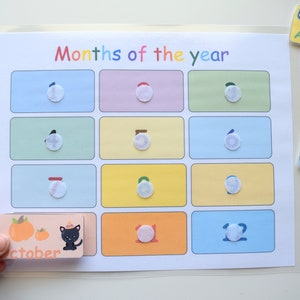Months of the Year Printable Busy Book, Kids Calendar, Morning Board ...