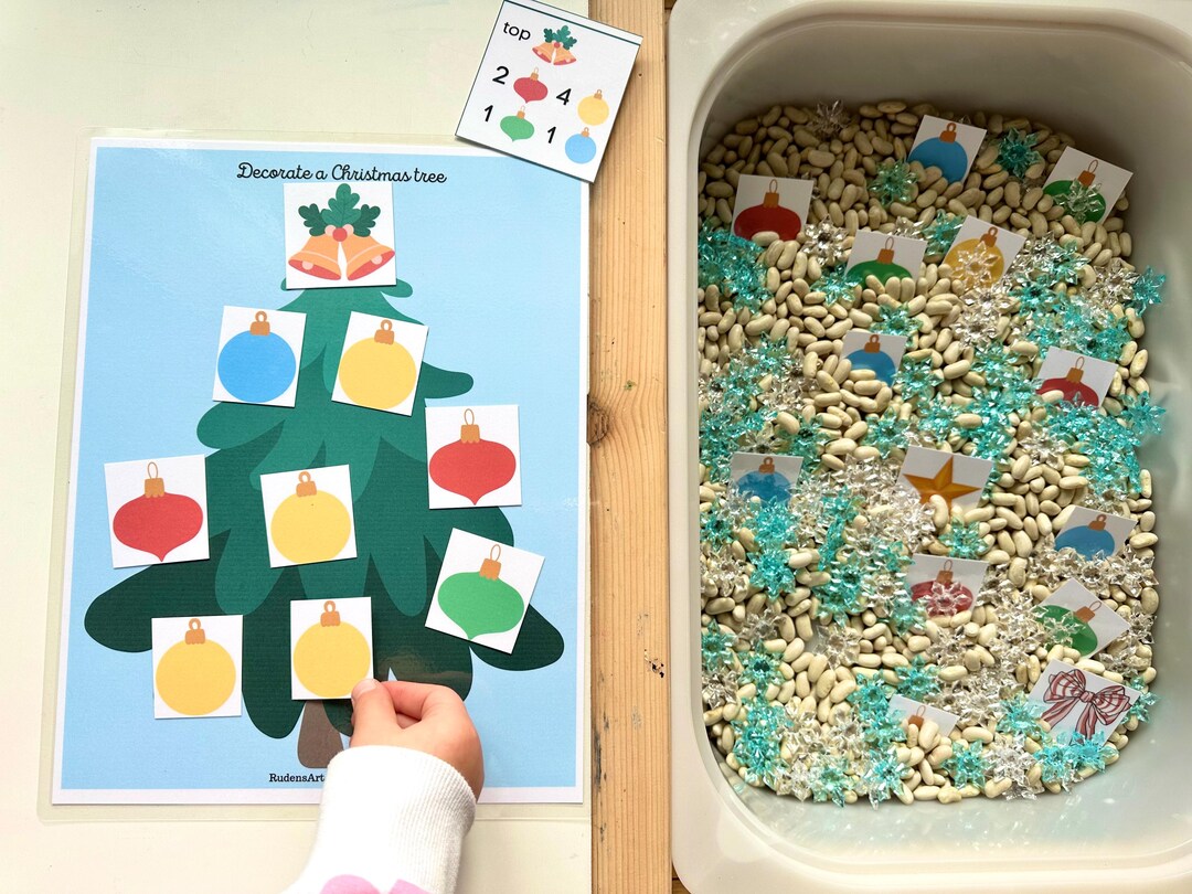 Decorate a Christmas Tree Cut and Glue Activity, Winter Sensory ...