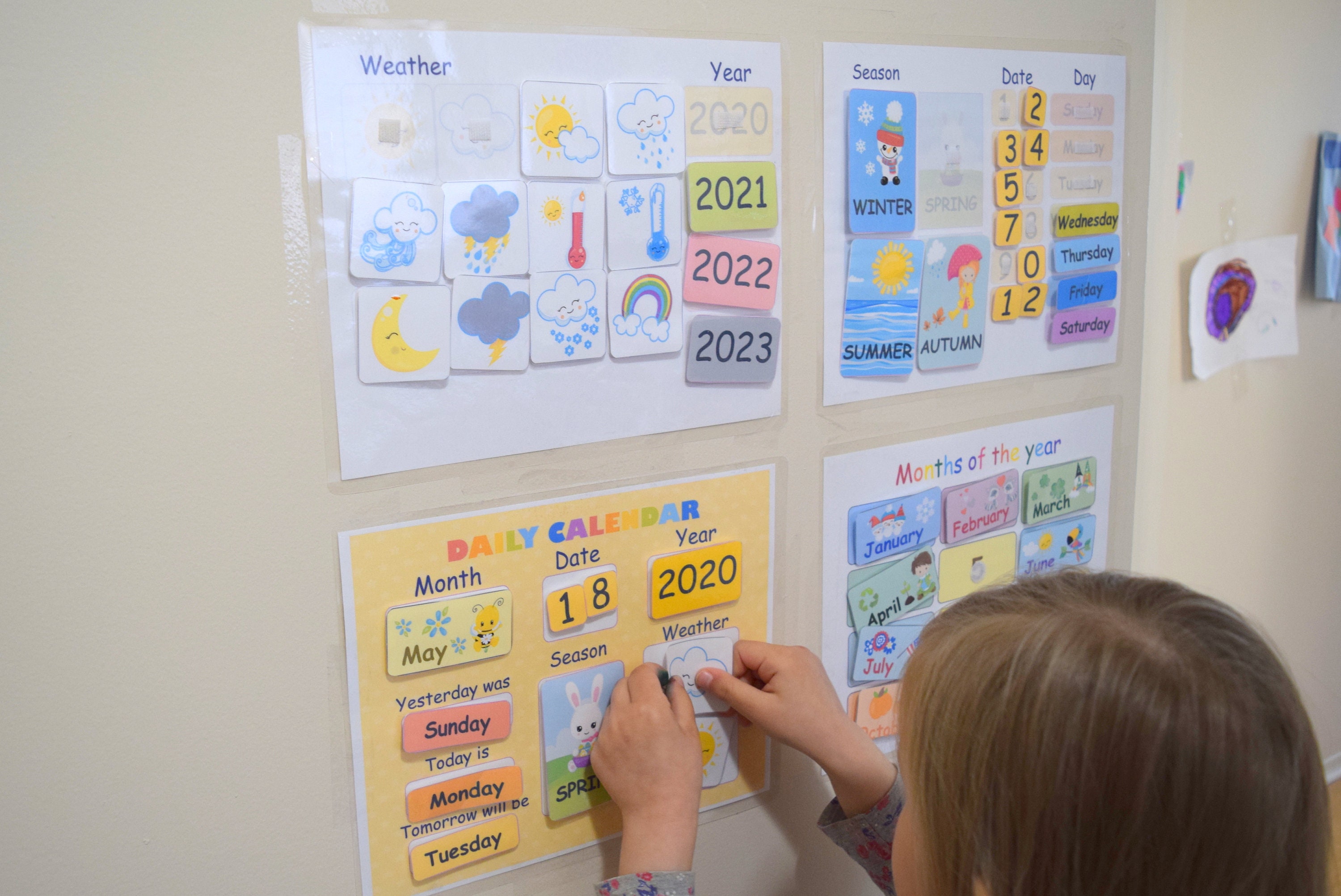 Kids Calendar and Weather Chart as a Montessori Materials or Classroom ...