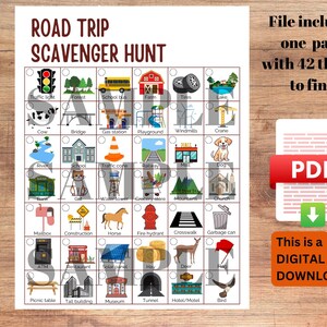 Road Trip Scavenger Hunt, Car Activities, Travel Scavenger Hunt, Family ...