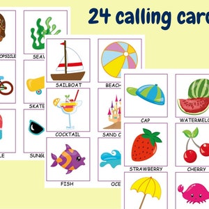 Beach Bingo Game, Summer Camp BINGO for Kids, Printable Bingo Game ...