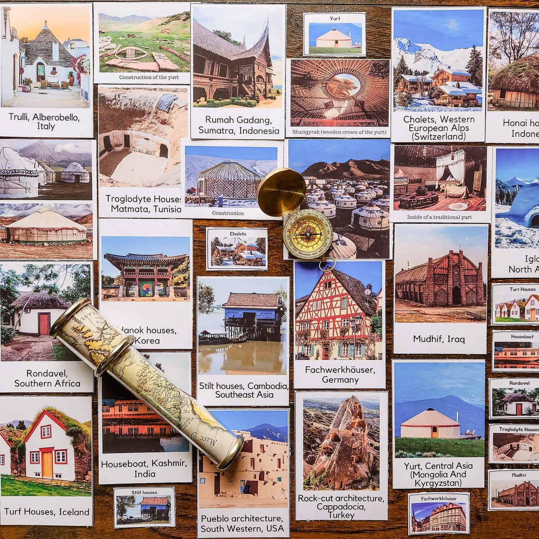 Traditional Houses Around the World Unit Study - Three-part Cards ...
