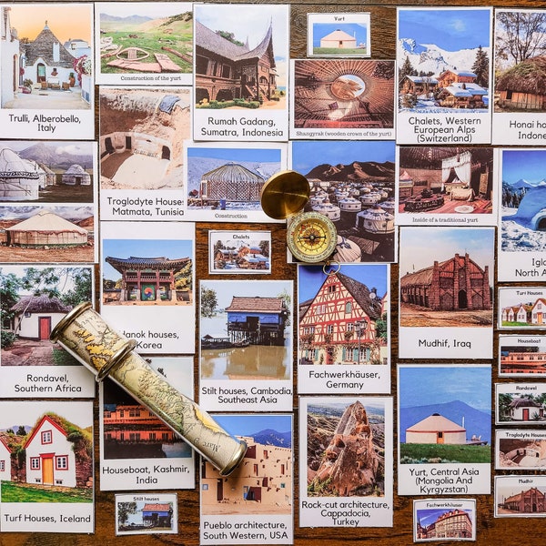 Montessori Around the World Cards - Etsy