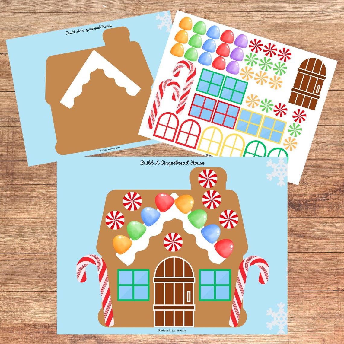 Build a Gingerbread House, Cut and Glue Activity, Winter Activities for ...