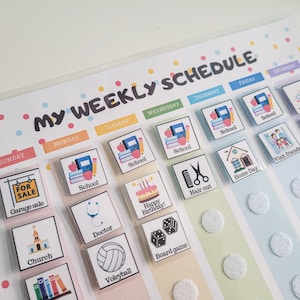 Kids Weekly Planner, Custom Weekly Kids Calendar, Visual Schedule for ...