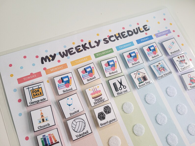 Kids Weekly Planner Custom Weekly Kids Calendar Visual - Etsy