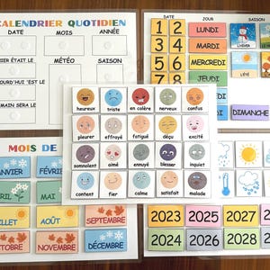 French Kids Calendar With Weather and Emotion Chart, Morning Board ...