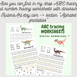 Number Tracing Preschool Worksheets With Dinosaurs, Kindergarten ...